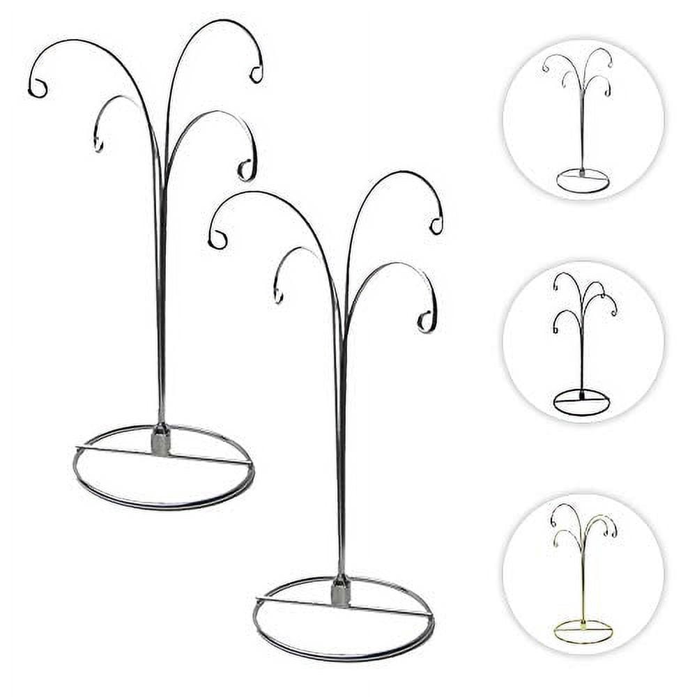 HOHIYA 2pcs Silver Wrought Iron Ornament Display Stand, 12inch, Stable ...