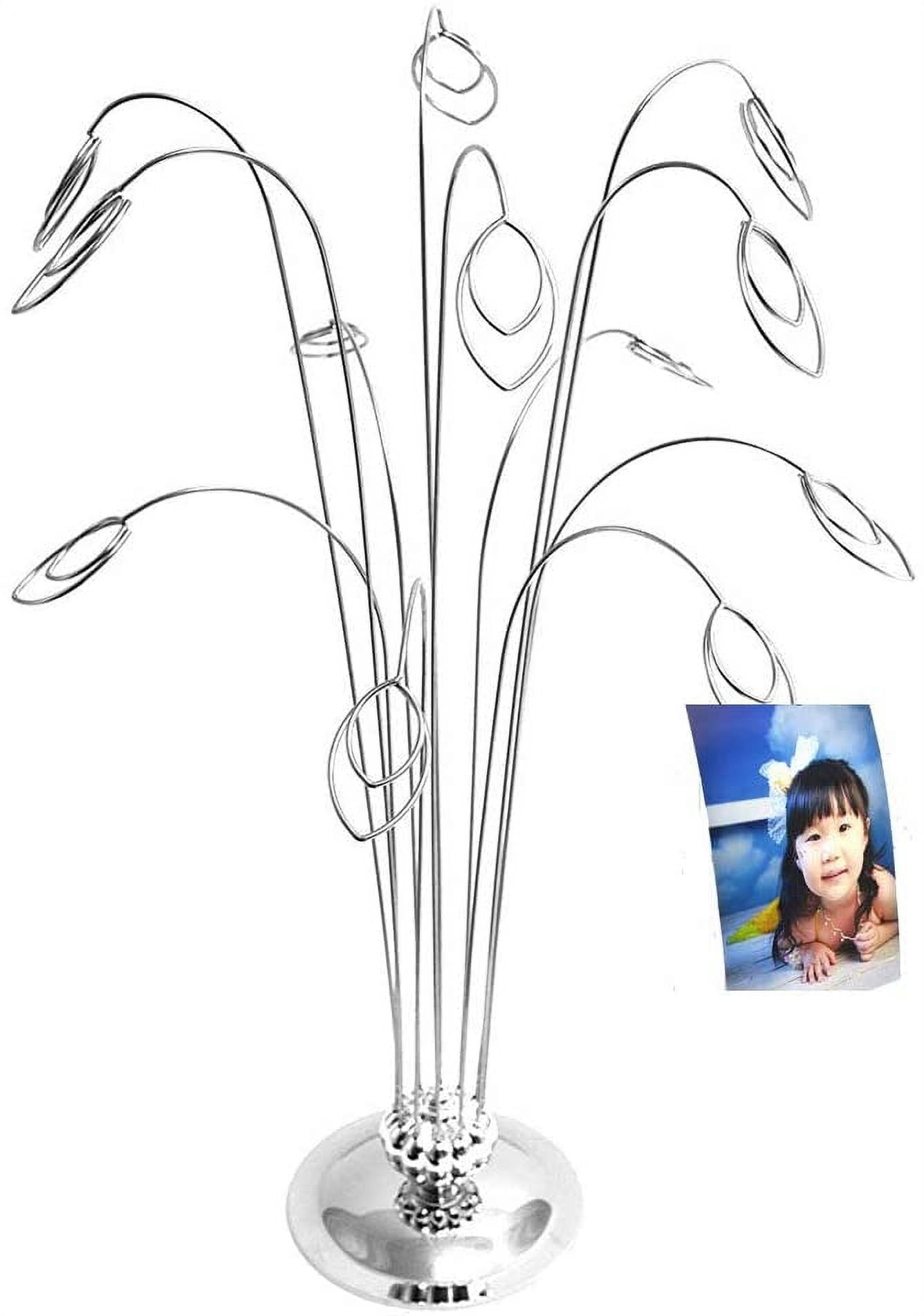 HOHIYA Silver Photo Tree Holder - Ideal for Displaying Cards, Money ...
