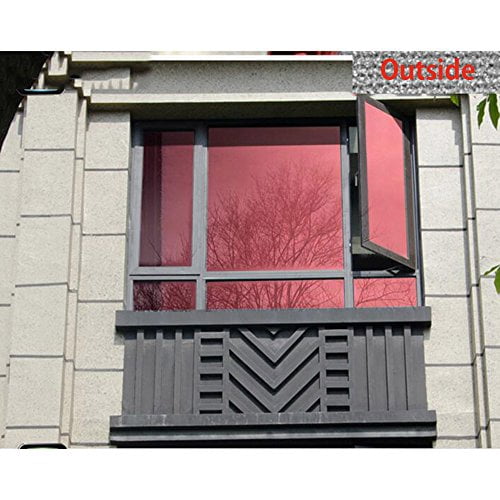 HOHOFILM 60" x66ft Roll Red Silver Window Film One Way Mirror ...
