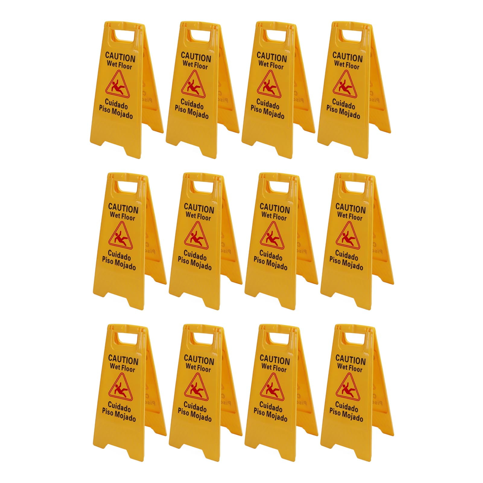 Hohxfyp 12pcs Caution Wet Floor Sign 2 Sided Foldable Safety Sign A Frame Caution Sign