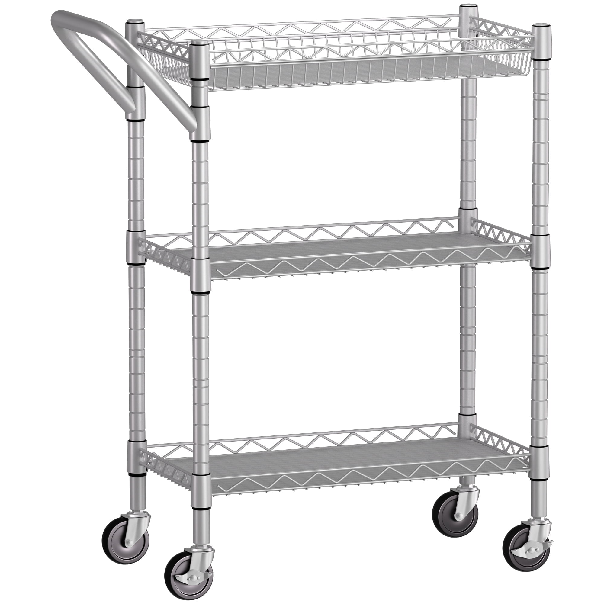 HOHYN 3 Tier Industrial-Grade Commercial Grade Utility Cart, Wire ...
