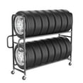 HOHYN 2-Tier Heavy-Duty Tire Storage Rack, Rolling & Adjustable Tire ...