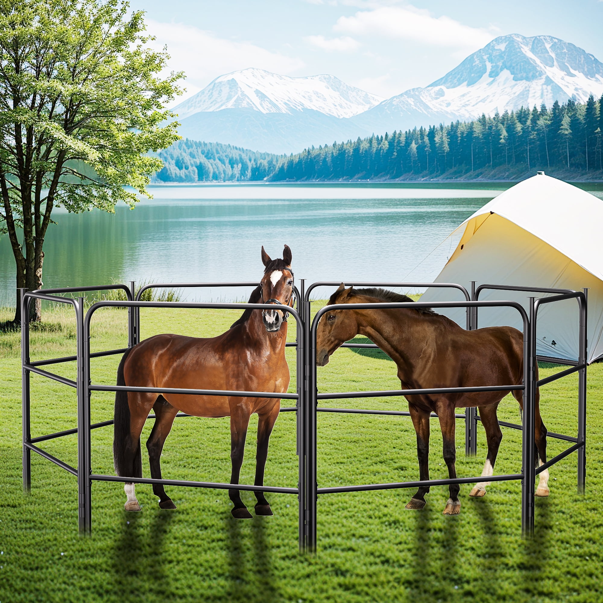 HOHYN Portable Horse Barrier System | Heavy-Duty Horse Farm Barrier ...
