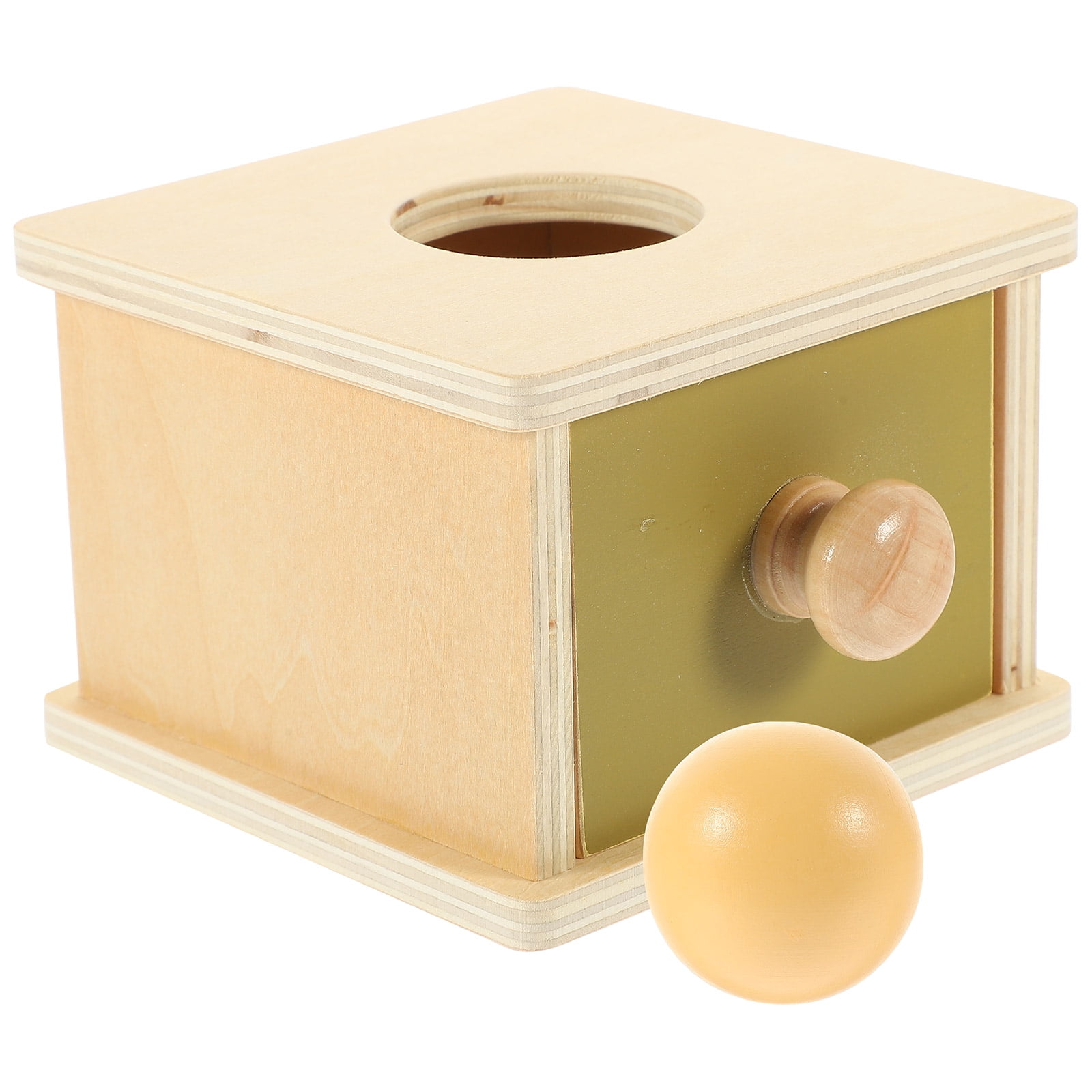 CRAFTHROU Round Ball Drawer Wooden Toy For Children Home Learning 1 Set ...