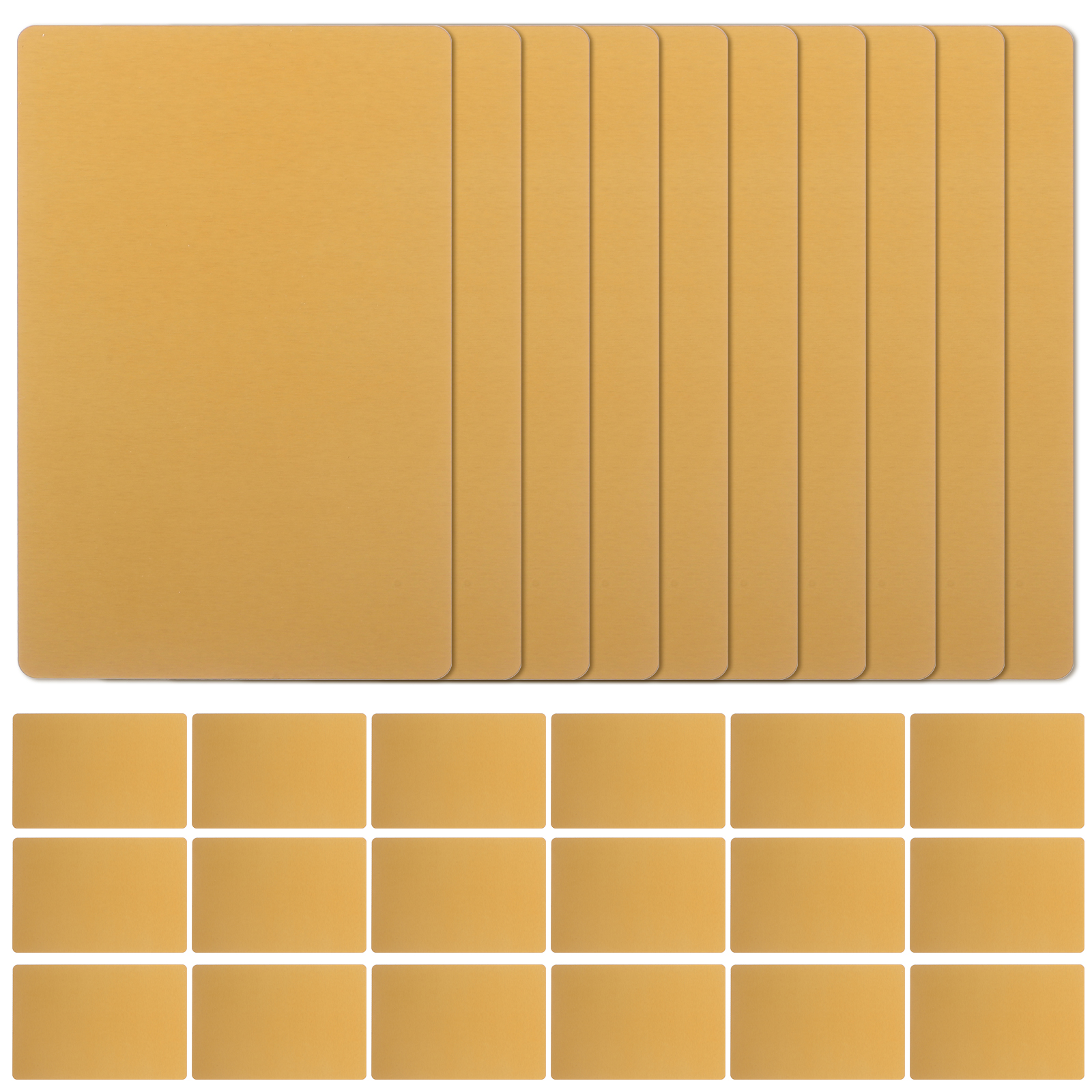 CRAFTHROU Sublimation Business Card Golden Rectangular 100Pcs 3.4x2.1x0 ...
