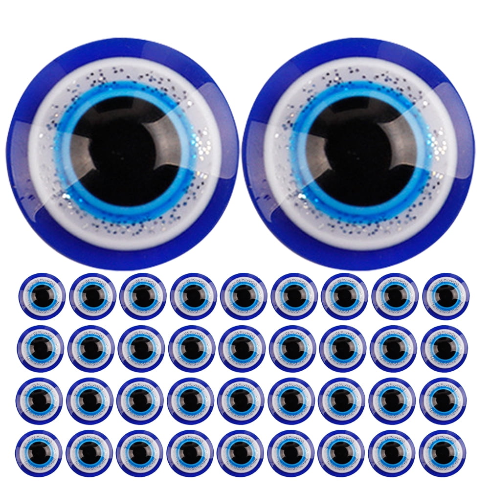 HOKARUA 100pcs Flat Back Resin Evil Eye Tiles Half Round Eye Patch DIY ...