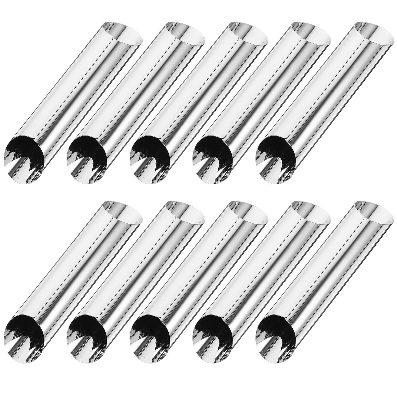 HOKARUA 10Pcs Cream Horn Molds Stainless Steel Tubular Shaped Mold for ...