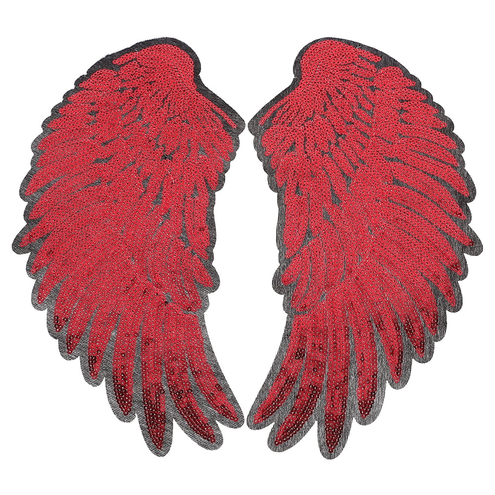 CRAFTHROU Angel Wing Applique Red 2Set 10.43X5.12X0.39In - Walmart.com