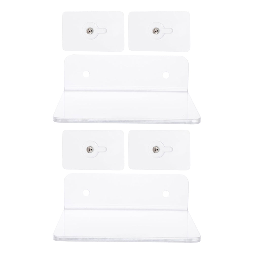 CRAFTHROU Floating Shelf Acrylic 2Pcs Sleek Bathroom 4.13X3.93X1.97IN ...