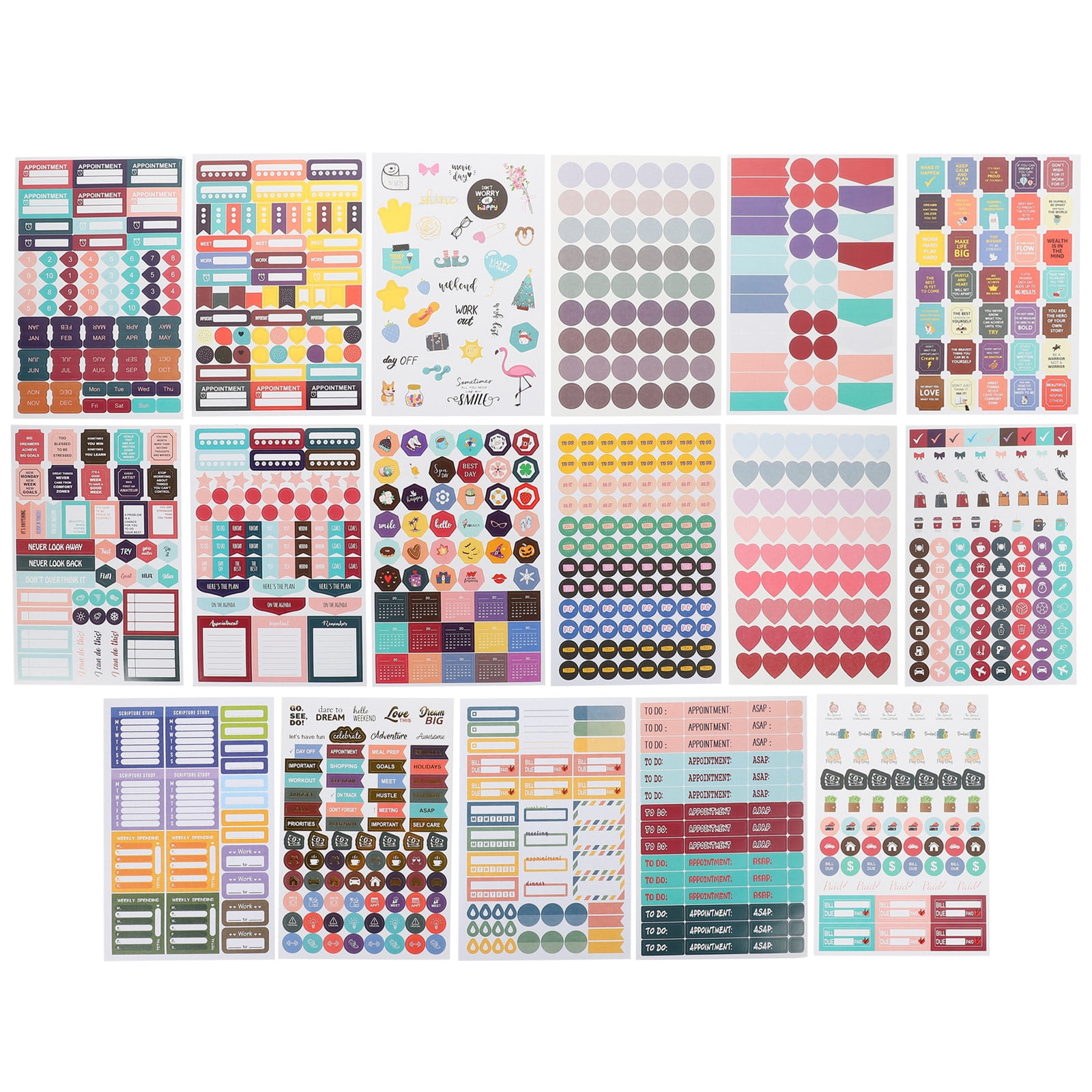 HOKARUA 31 Sheets of Planner Adhesive Stickers Journal Planner Stickers ...