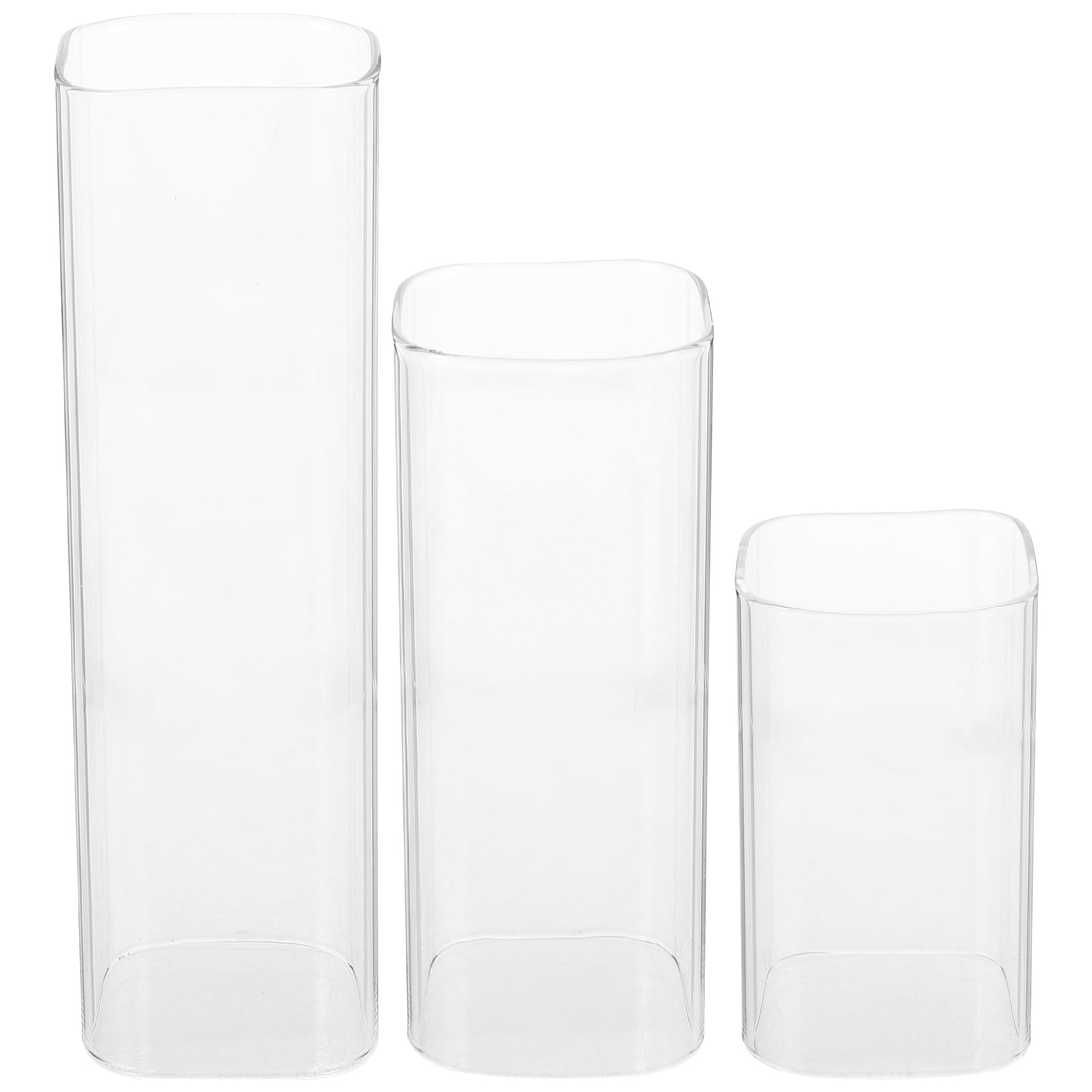 HOKARUA 3Pcs Open Ended Candle Shade Candle Holder Sleeve Clear Glass ...