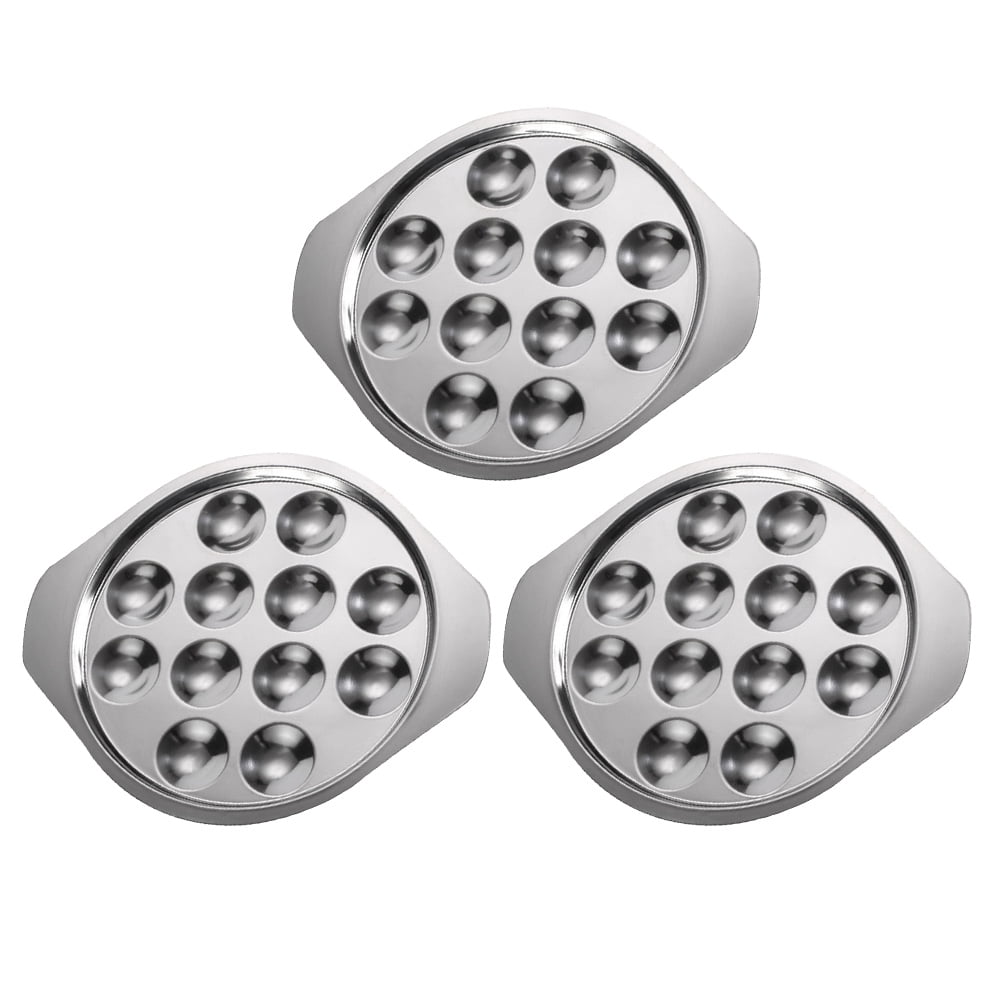 HOKARUA 3pcs Mushroom Snail Plate Stainless Steel Escargot Tray Dining ...