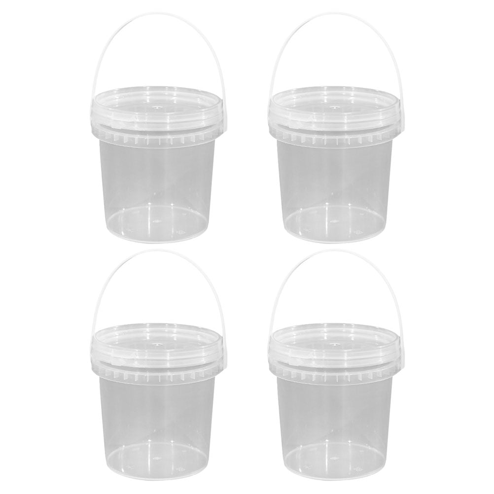 HOKARUA 4Pcs Ice Cream Buckets with Lids Clear Buckets for Homemade Ice ...