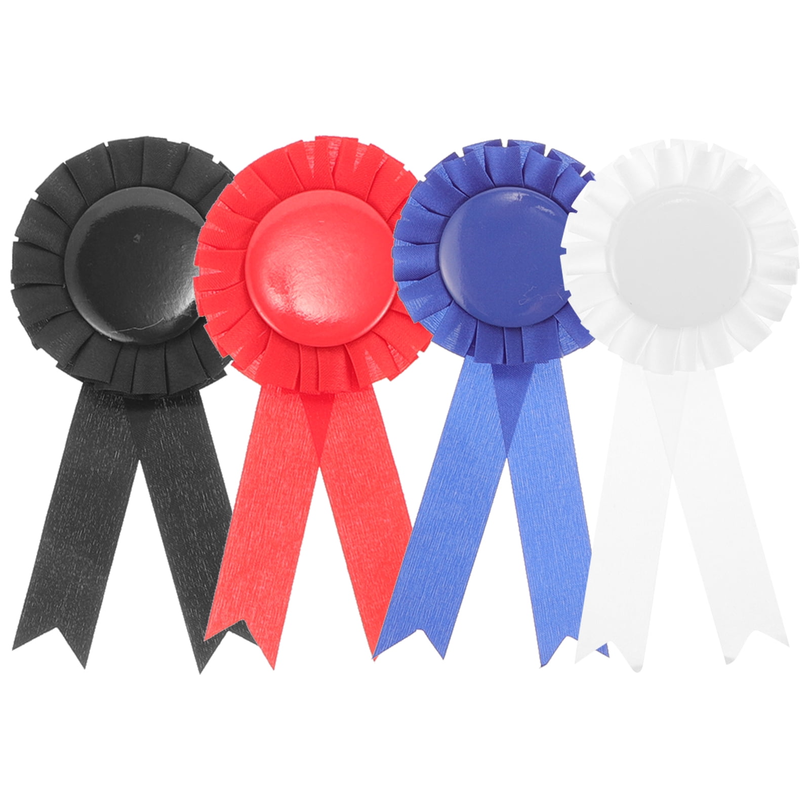 HOKARUA 4pcs Award Blank Ribbon Badges Blank Charm Pin Brooch DIY Gift ...