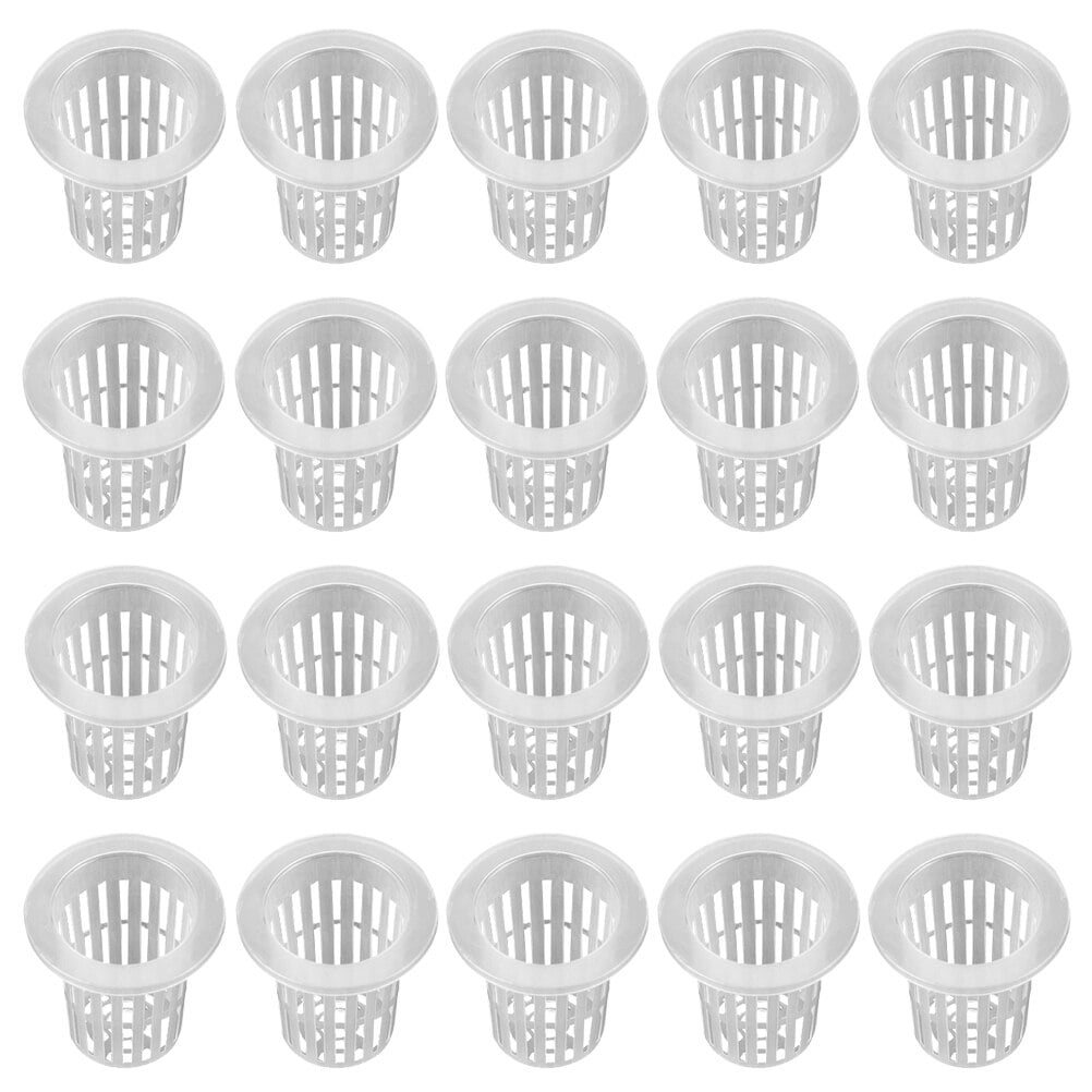HOKARUA 50Pcs Plastic Net Cups Slotted Mesh Wide Lip Net Cups Pots ...