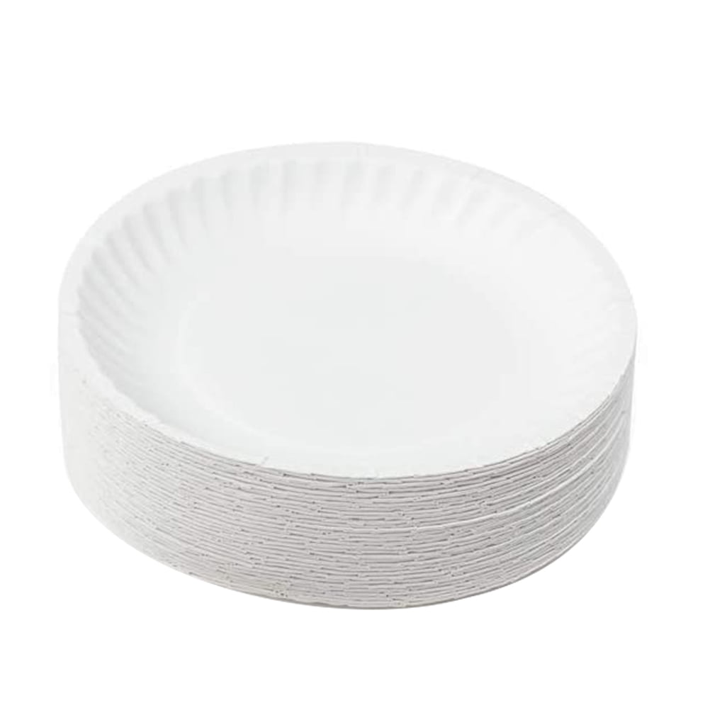 50pcs Paper Disposable Plates Children Painting Plates Portable White ...