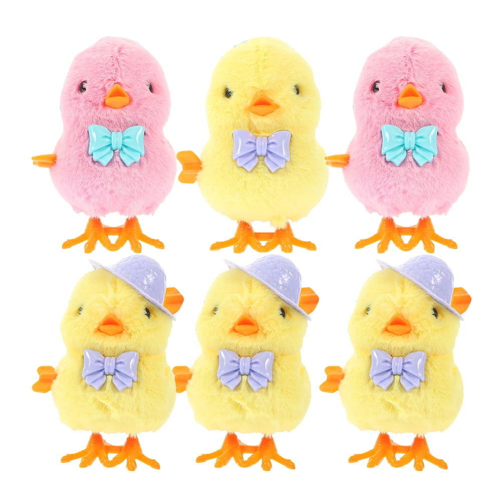HOKARUA 6Pcs Easter Wind up Chick for Kids Jumping Chicken Plush Toy ...