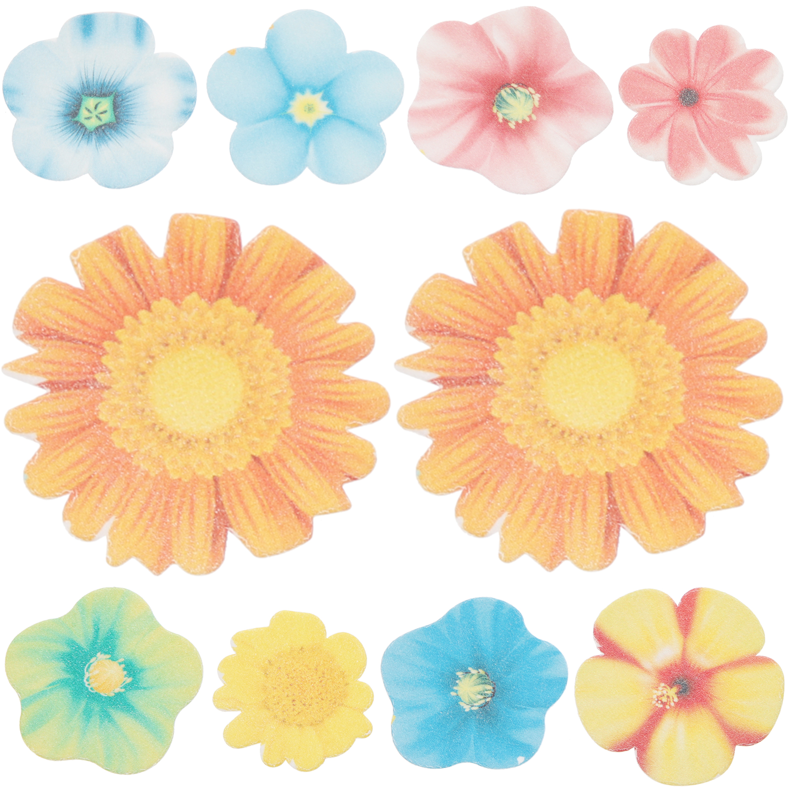 HOKARUA 80Pcs Flowers Cupcake Decor Cake Rice Paper Decors Edible ...