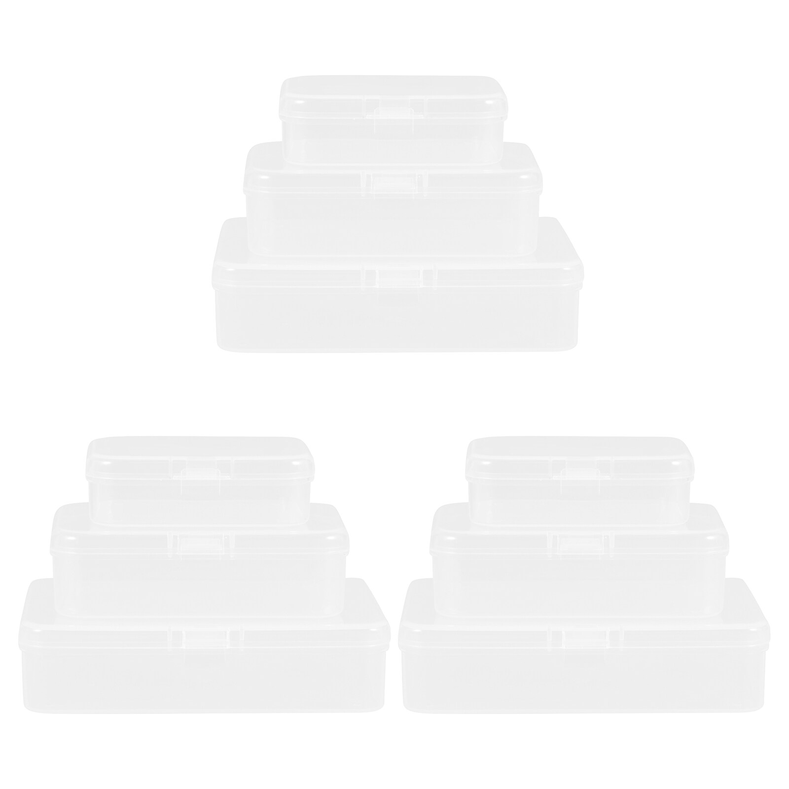 HOKARUA 9pcs Rectangular Transparent Storage Boxes Packaging Boxes ...