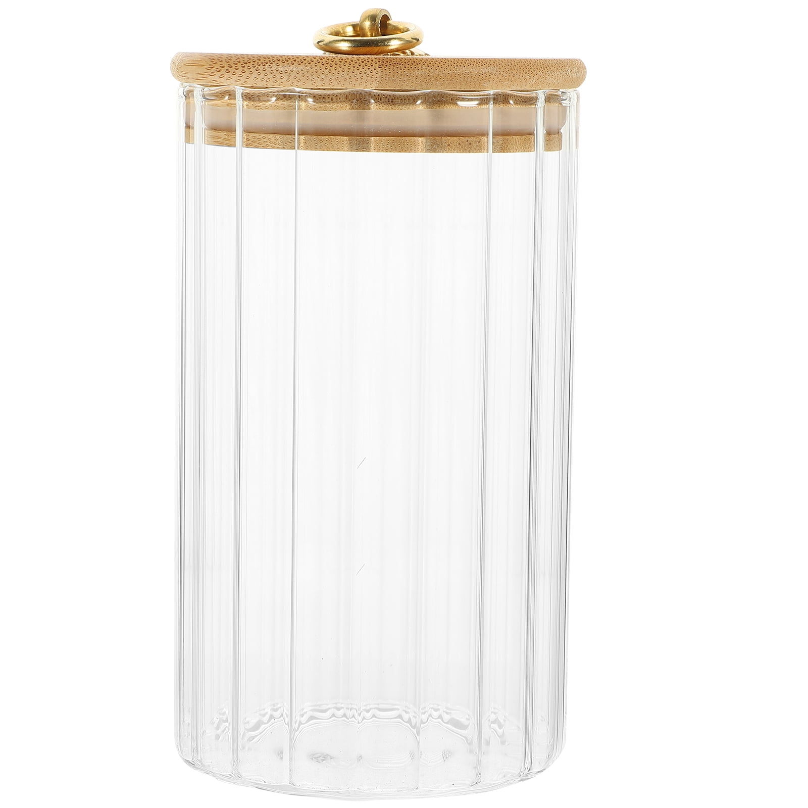 CRAFTHROU Round Storage Jars Transparent Glass 1Set 6.5x3.5x3.5In ...