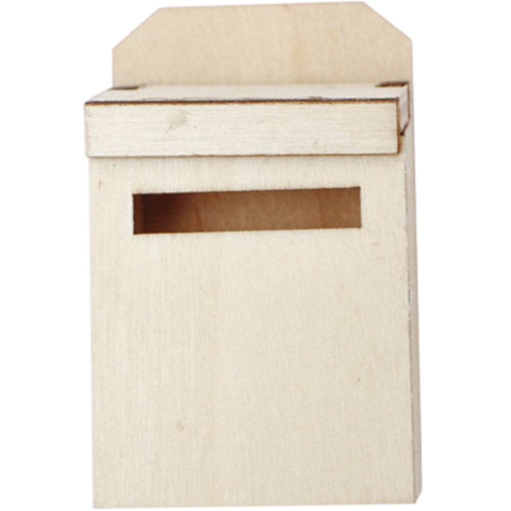 HOKARUA Mini House Mailbox Decor Wooden Mailbox Statue Miniature ...
