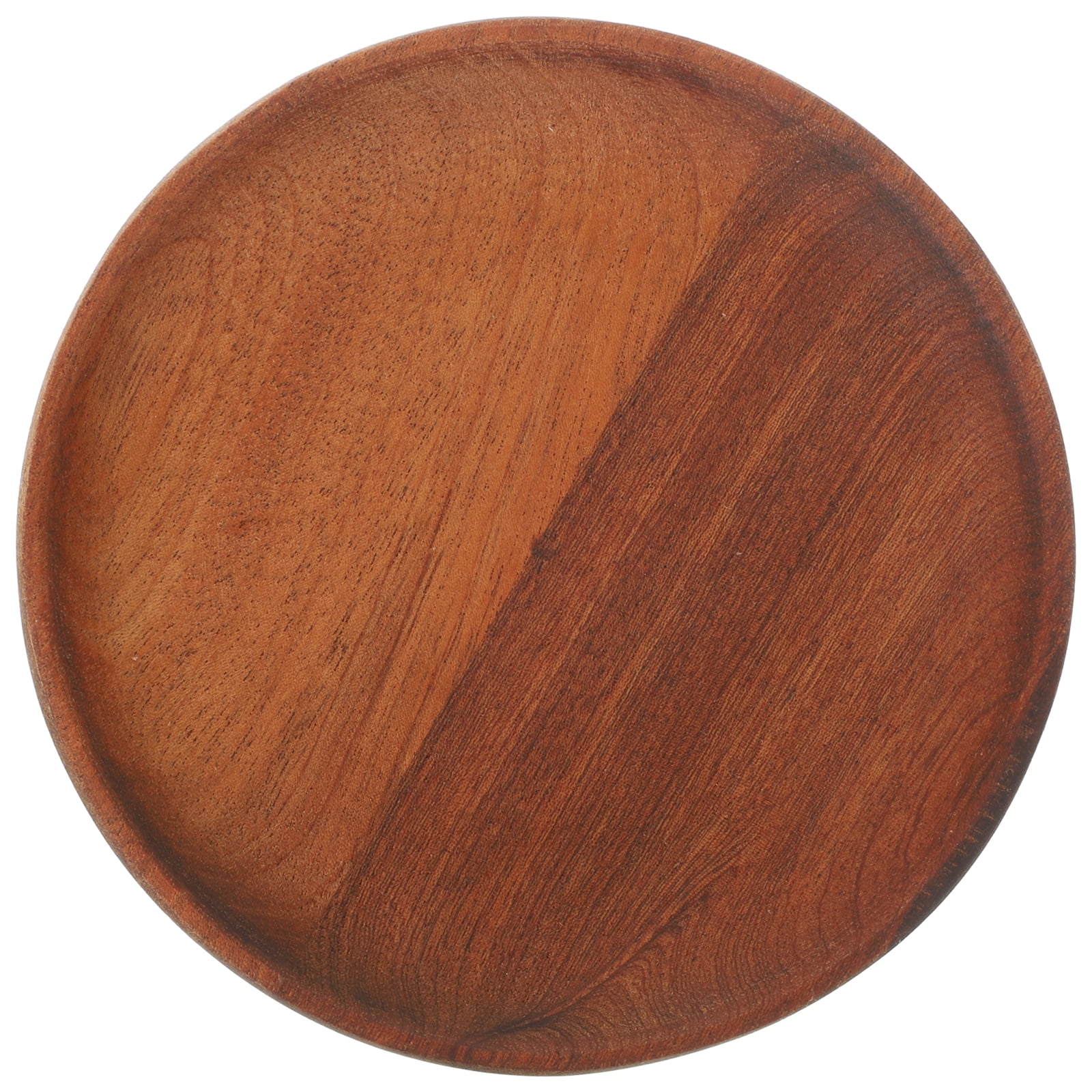 HOKARUA Wooden Plate Fruit Serving Tray Round Wooden Tray Wood Serving ...