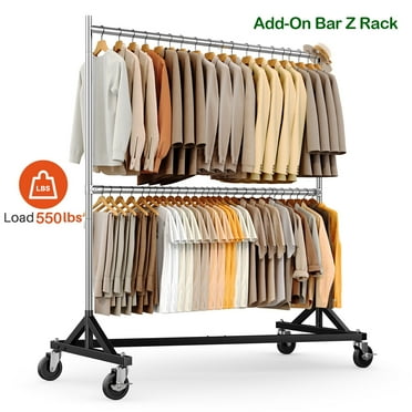 Extended Height Nesting Z-Rack Rolling Garment Rack with Add-On Bar ...