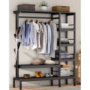 Tribesigns Free-standing Closet Organizer with 2 Hanging Rod, Garment ...