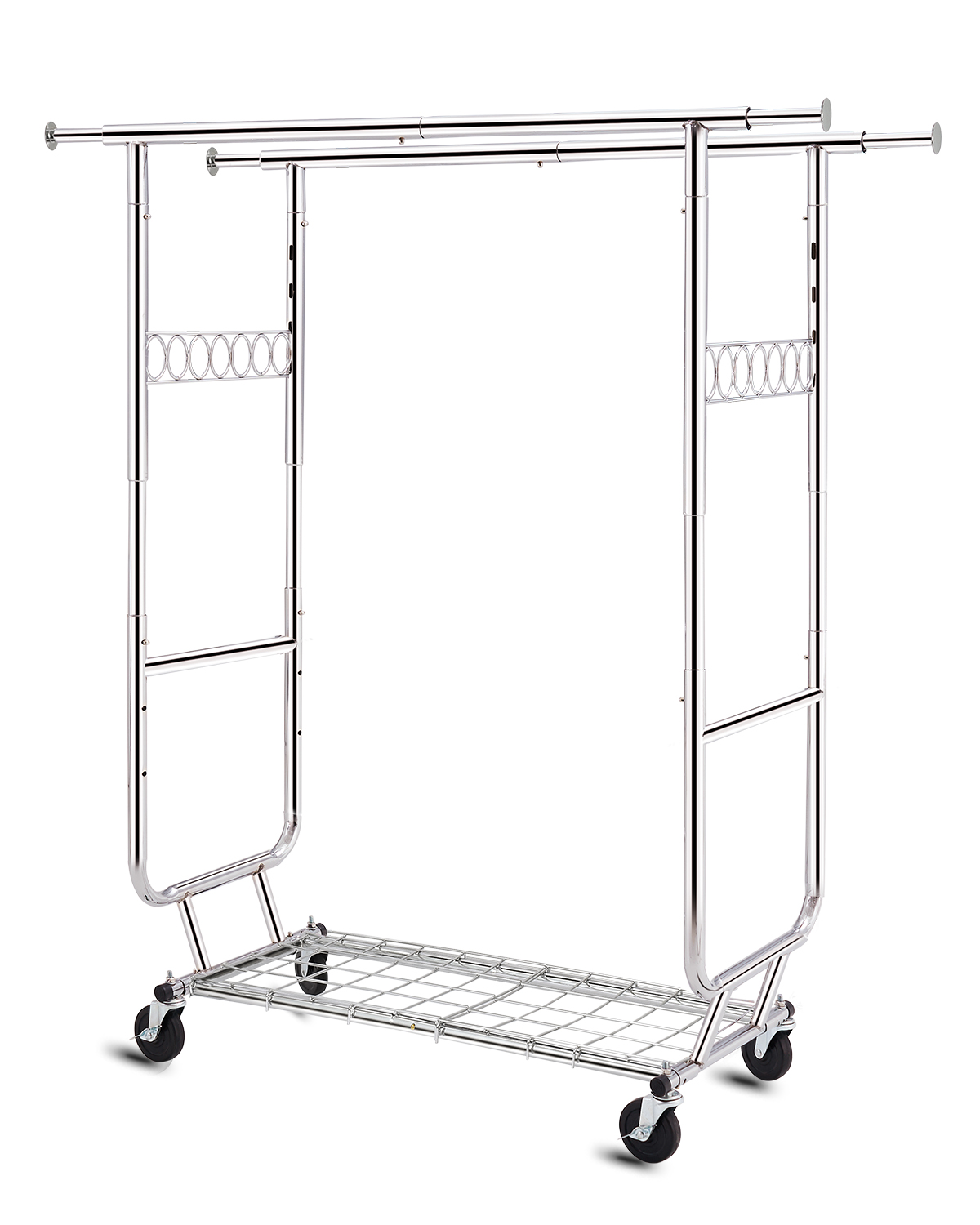 Mainstays Deluxe Garment Rack with Wheels Chrome - Walmart.com