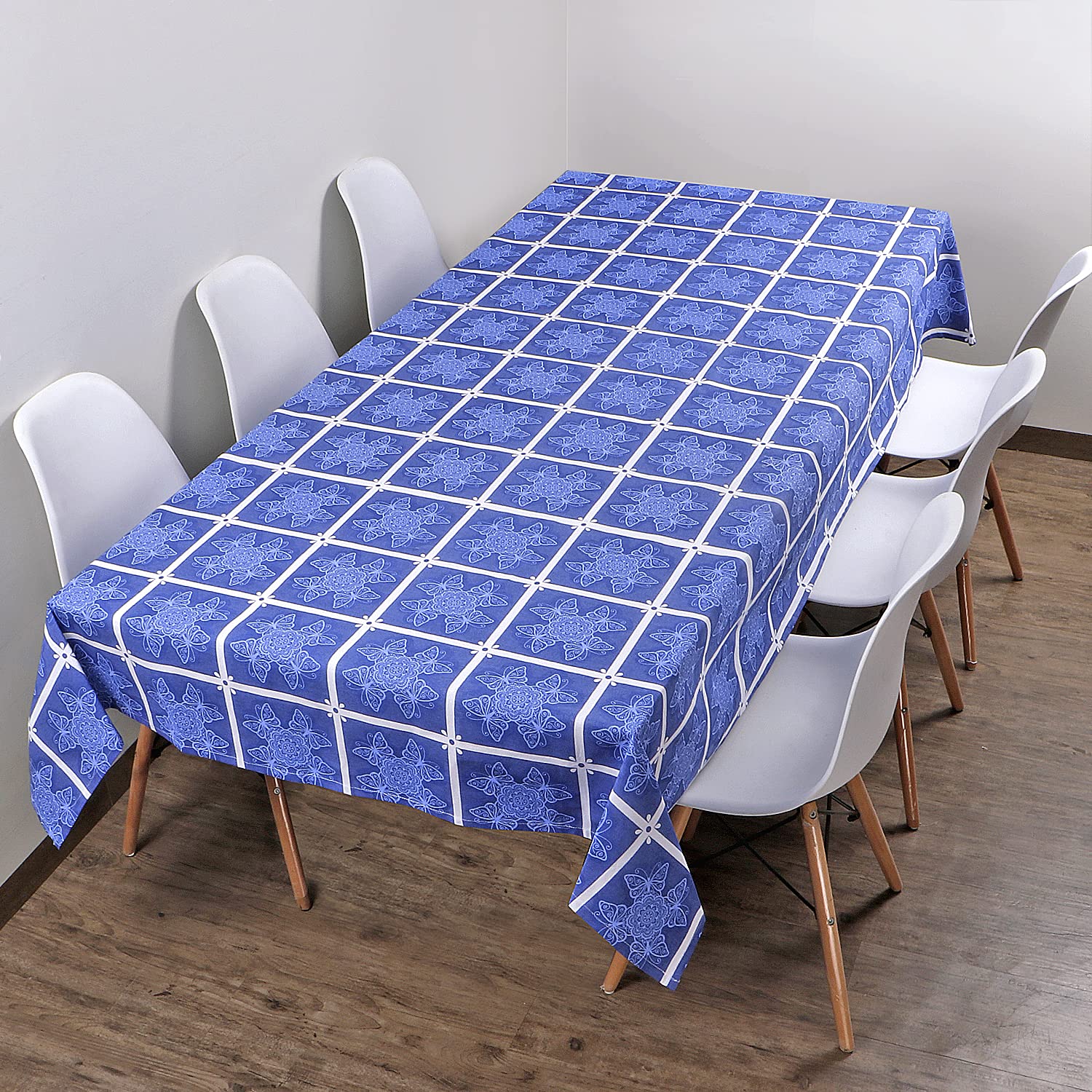 HOKIPO 58x90 Inches Cotton Table Cloth 6 to 8 Seater Dining Table Cover ...