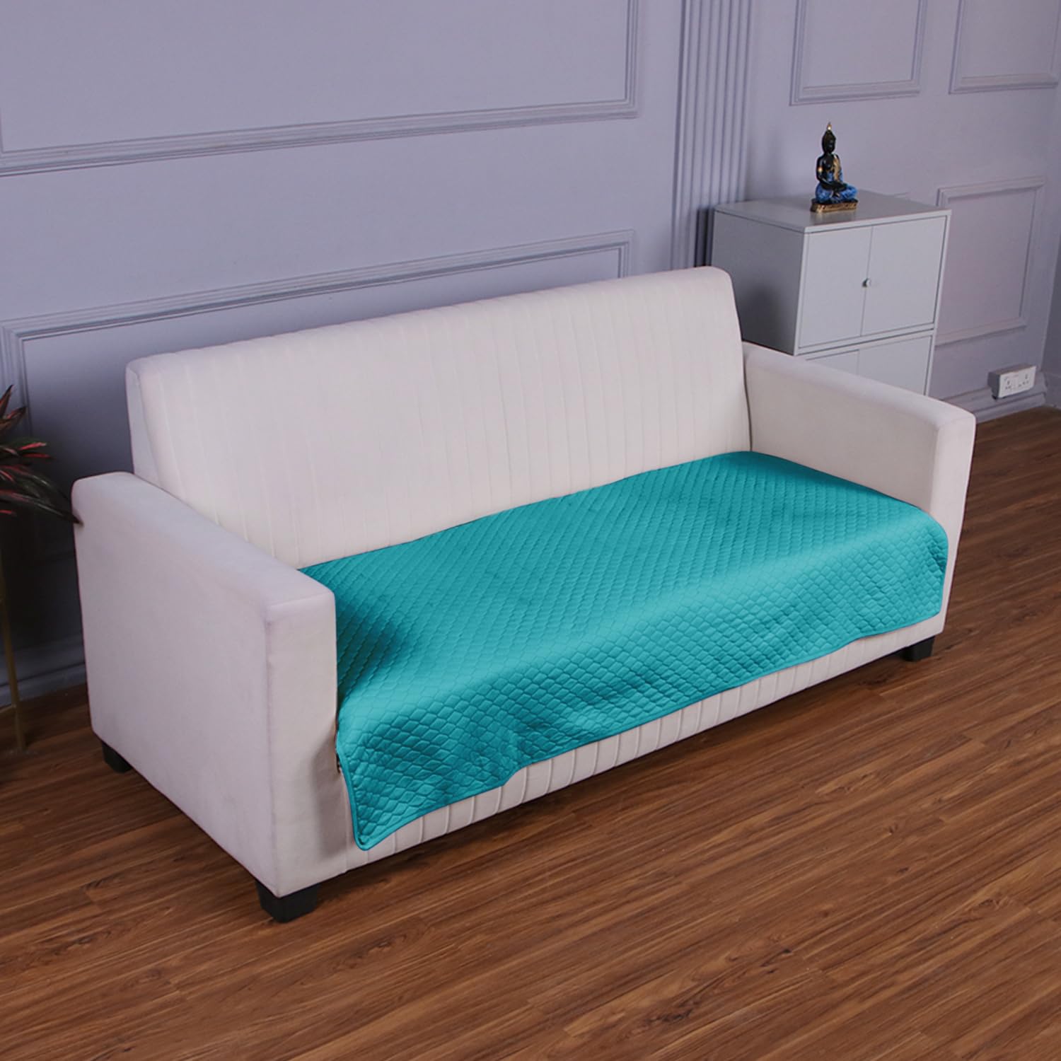 HOKIPO Quilted Sofa Cover Mat for 3 Seater Sofa Teal IN723TL - Walmart.com