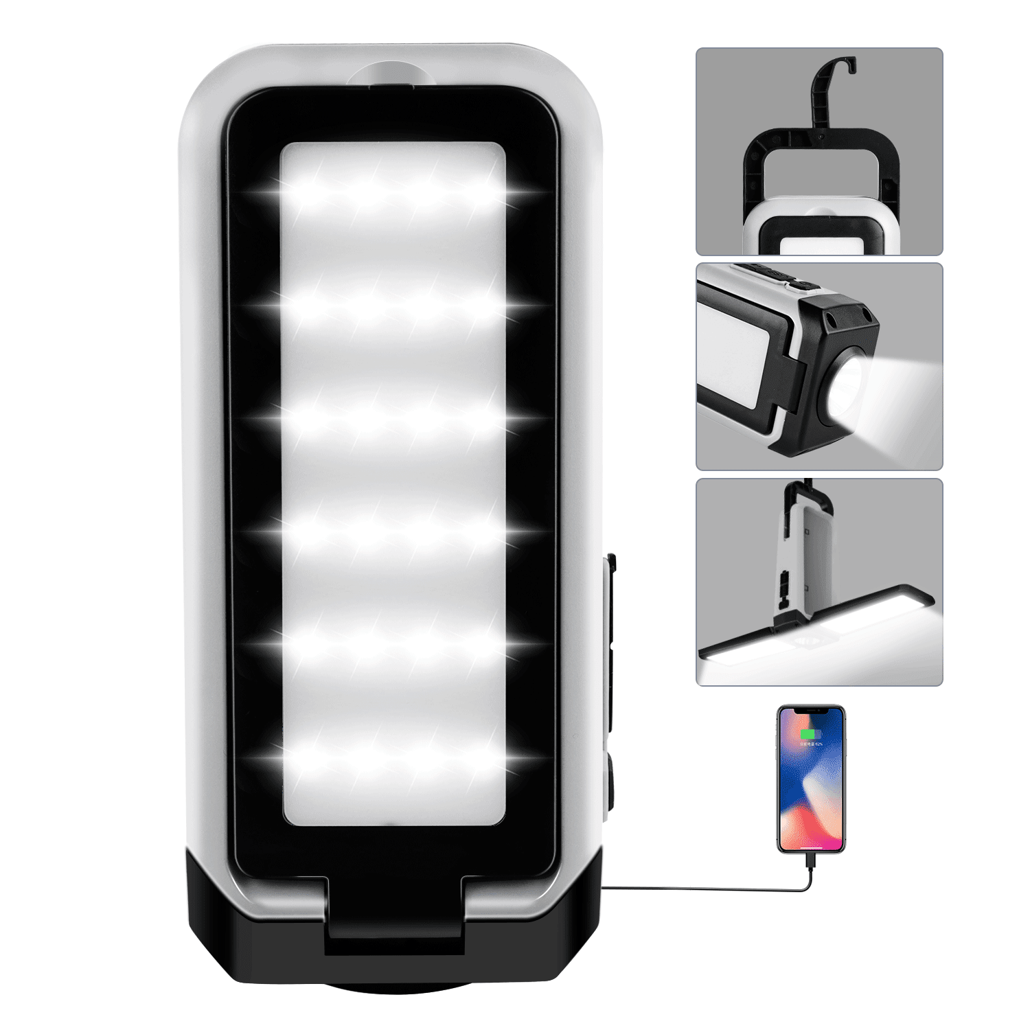HOKOILN LED Work Light, Rechargeable Rotatable Mechanic Light, Foldable ...