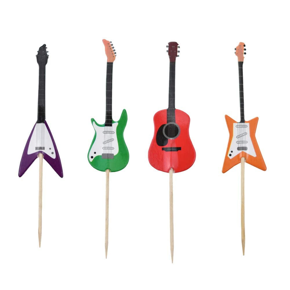 HOKPA Guitar Cupcake PresNok Toppers Kid Boy Birthday Cupcake ...