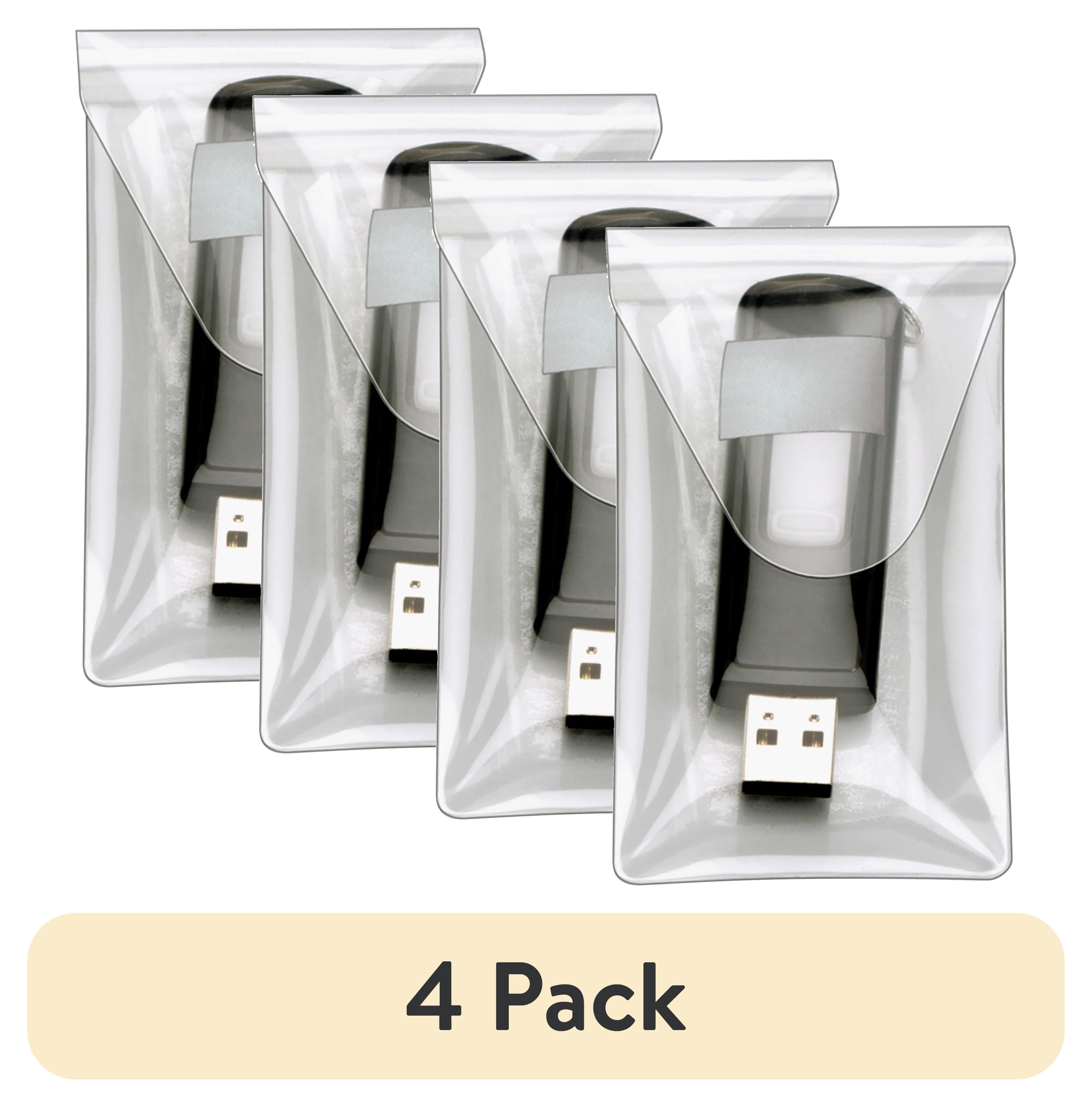 (4 pack) HOLD IT USB Pockets, 3 7/16 x 2, Clear - Walmart Business Supplies