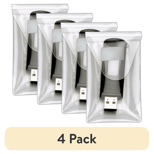 (4 pack) HOLD IT USB Pockets, 3 7/16 x 2, Clear - Walmart Business Supplies
