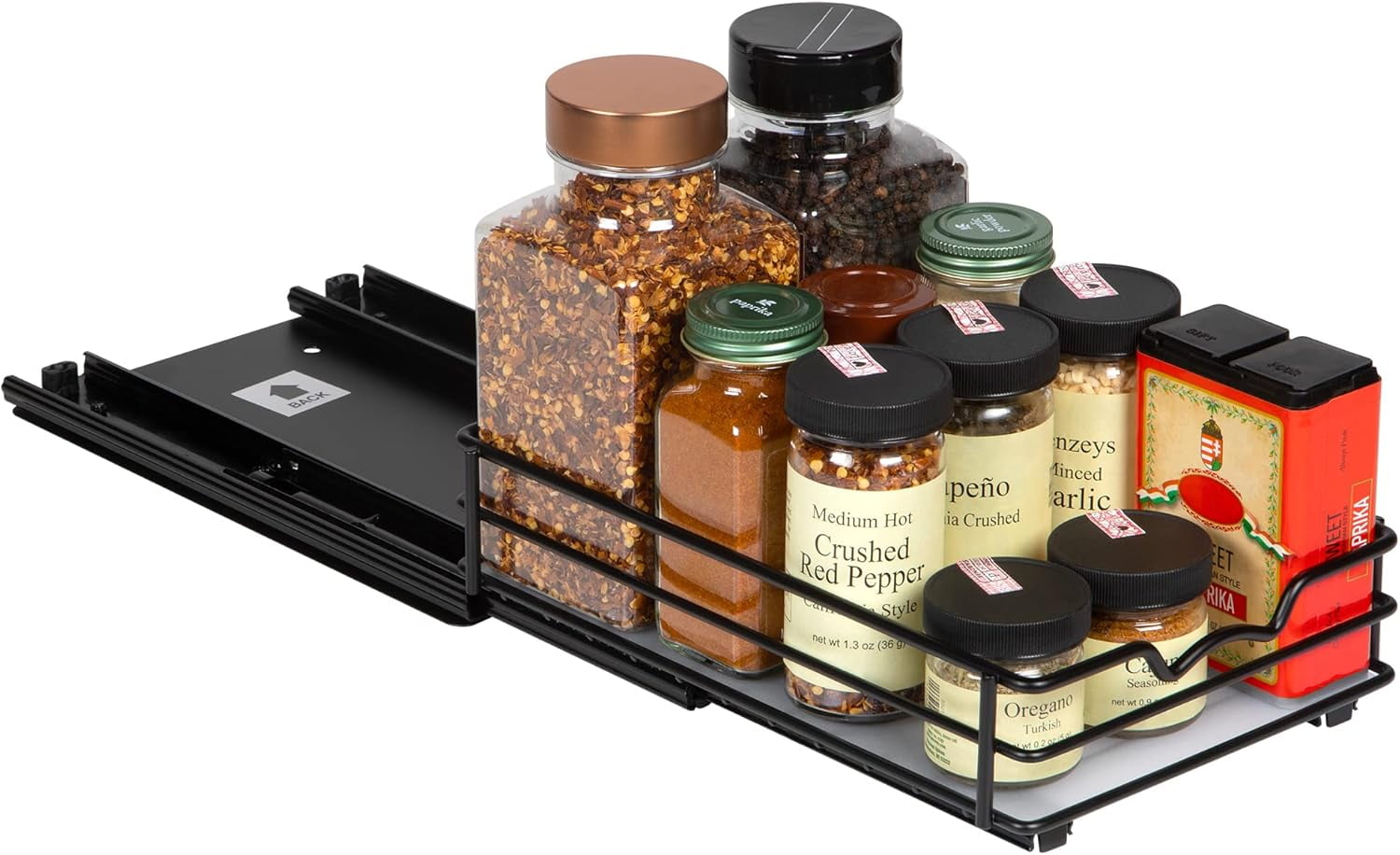 Hold N' Storage Black Pull Out Spice Rack Organizer for Cabinet to ...