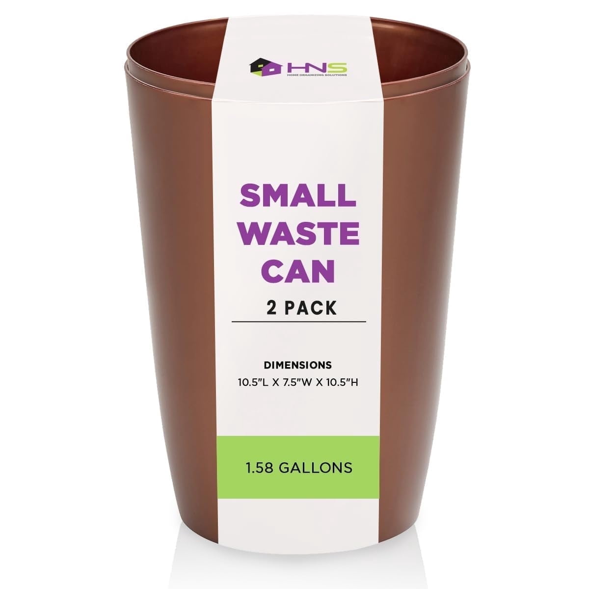 HOLD N’ STORAGE Set of 2 Small Trash Can with Open Top for Compact and ...