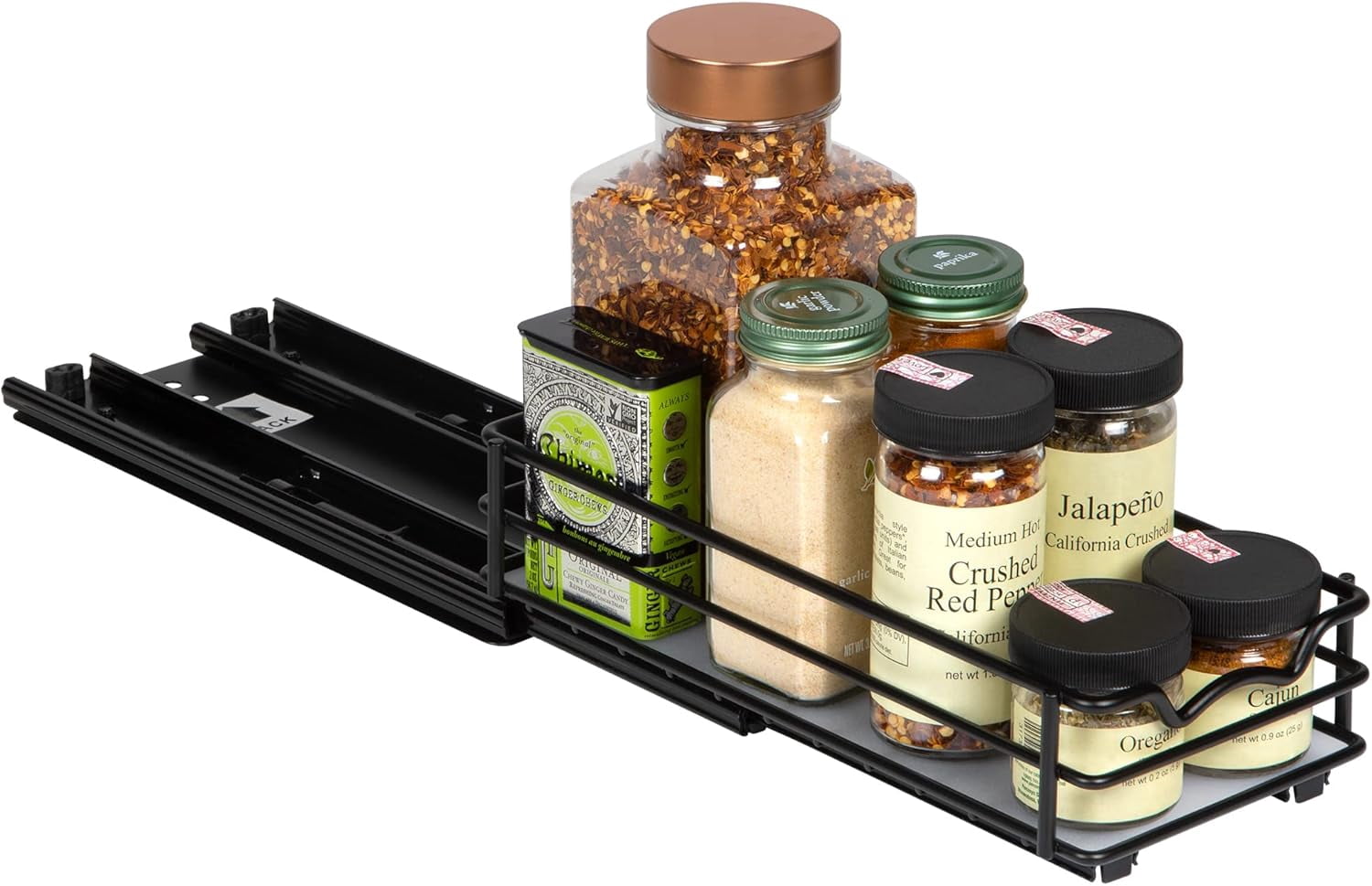 Hold N' Storage Black Pull Out Spice Rack Organizer for Cabinet to ...