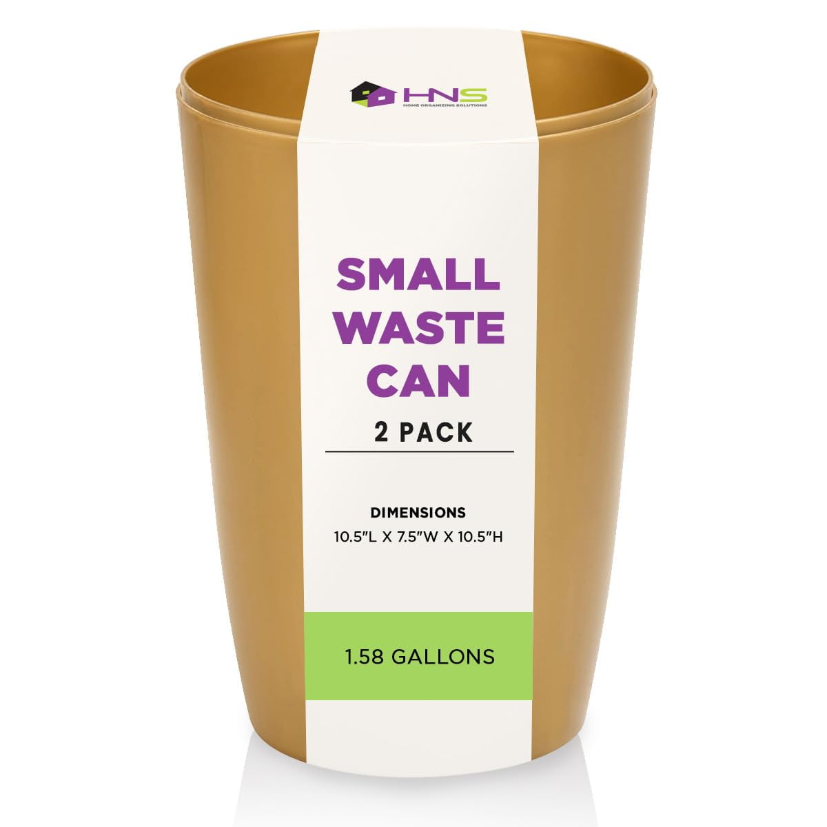 HOLDN’ STORAGE Small Trash Can - Set of 2 Open Top Waste Bin of 1.58 ...