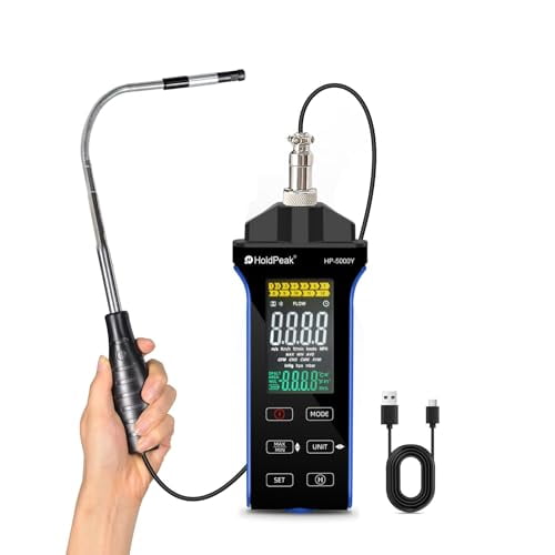 HOLDPEAK Professional Hot-Wire Anemometer, High-Precision Digital CFM ...