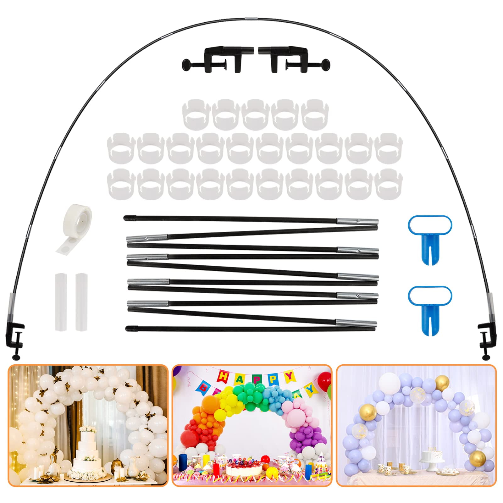 HOLICOLOR 12ft Table Balloon Arch Holder Kit, Balloon Stand Frame for ...