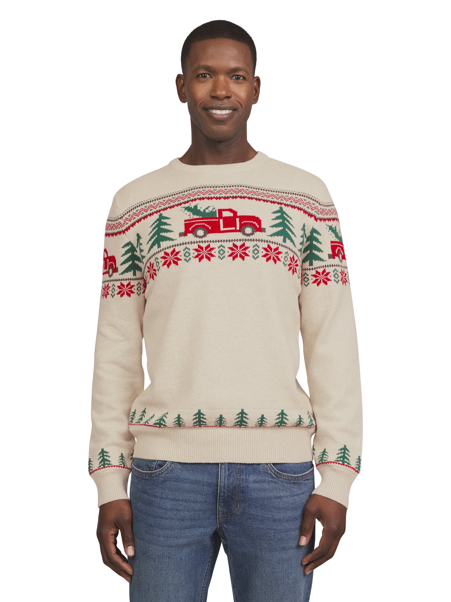 Chaps Mens Holiday Crew Neck Pullover Christmas Sweater, Sizes S - 2XL ...