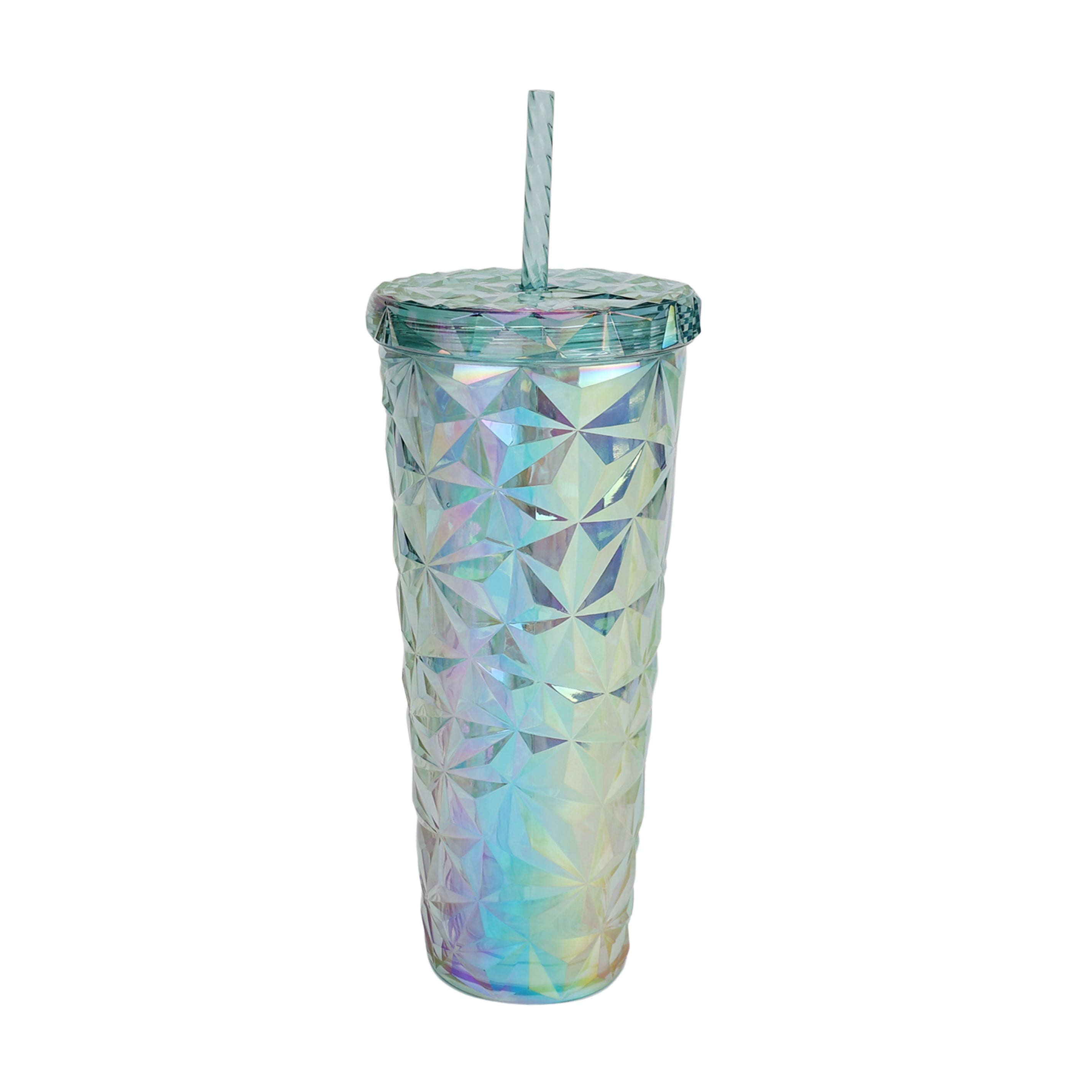 Holiday Time 26 oz Plastic Double Wall Insulated Prismatic Textured ...