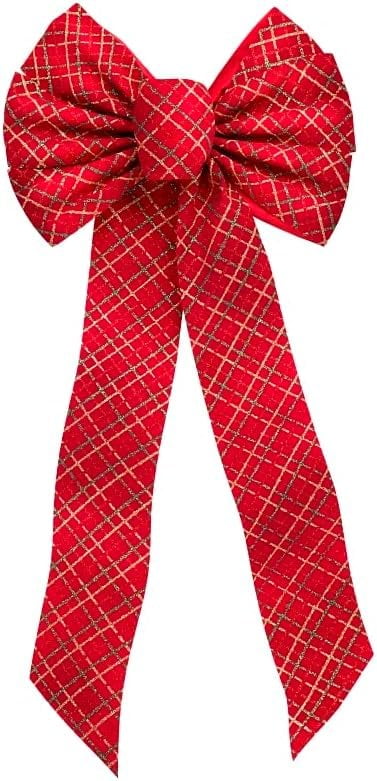 HOLIDAYTRIMS BOW PLAID GLITTERD 7LP 10X22IN - Walmart.com
