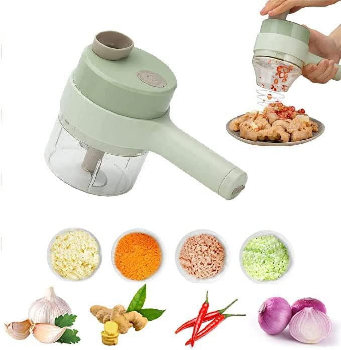 HOLIYO Classic 4 In 1 Handheld Electric Vegetable Cutter Set Whirlwind ...