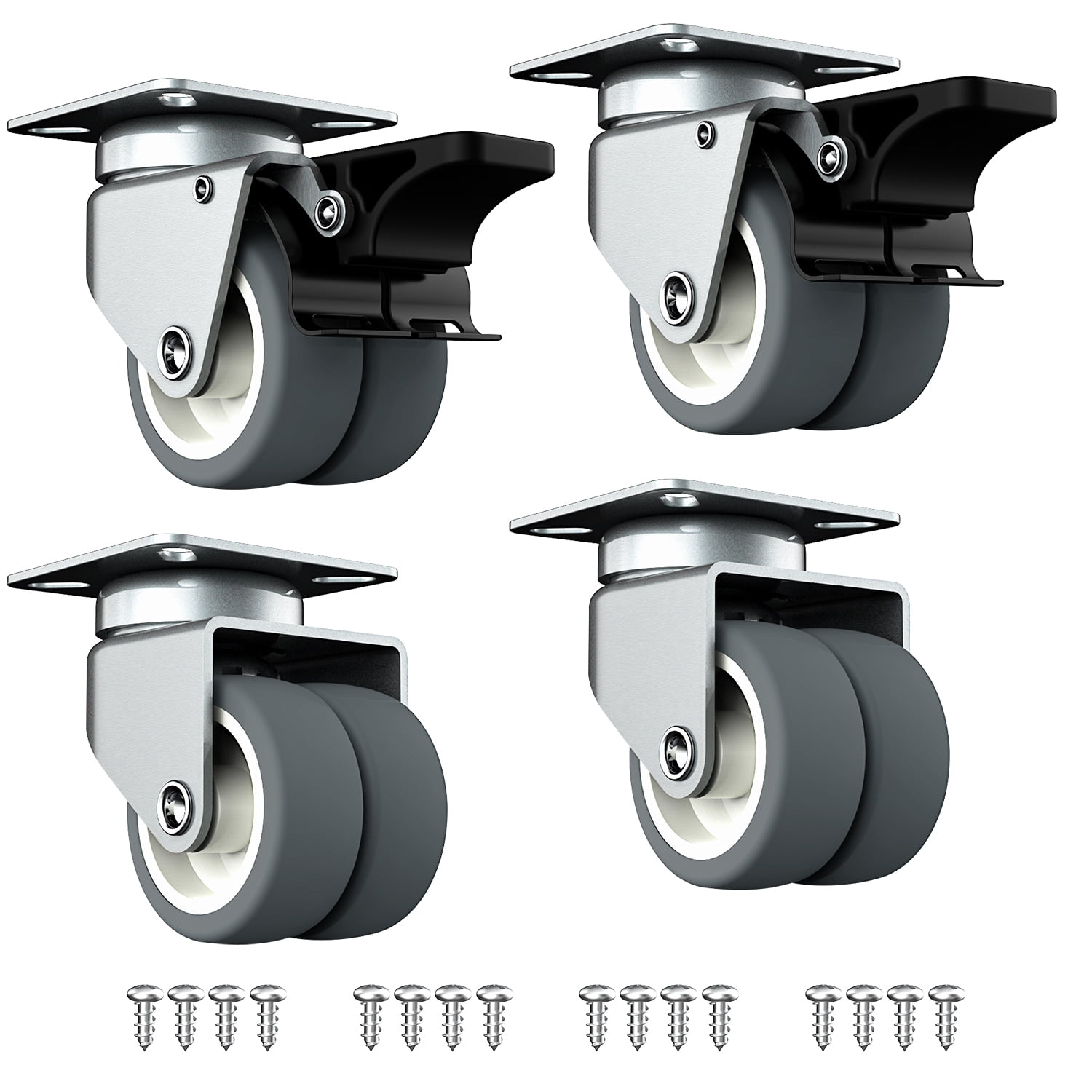 HOLKIE 2 inch Swivel Caster Wheels Set of 4 - Heavy Duty Casters for ...