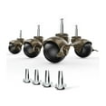 HOLKIE 2 inch Ball Caster Wheels Locking Stem Casters,Brass Vintage Antique Swivel Caster Set of ...