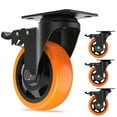 HOLKIE Heavy Duty Swivel Caster Wheels with Safety Total Lock Brakes, 4 ...
