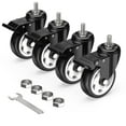 HOLKIE 4 inch Total Locking Stem Caster Wheels, 3/8" -16 x 1" Threaded ...