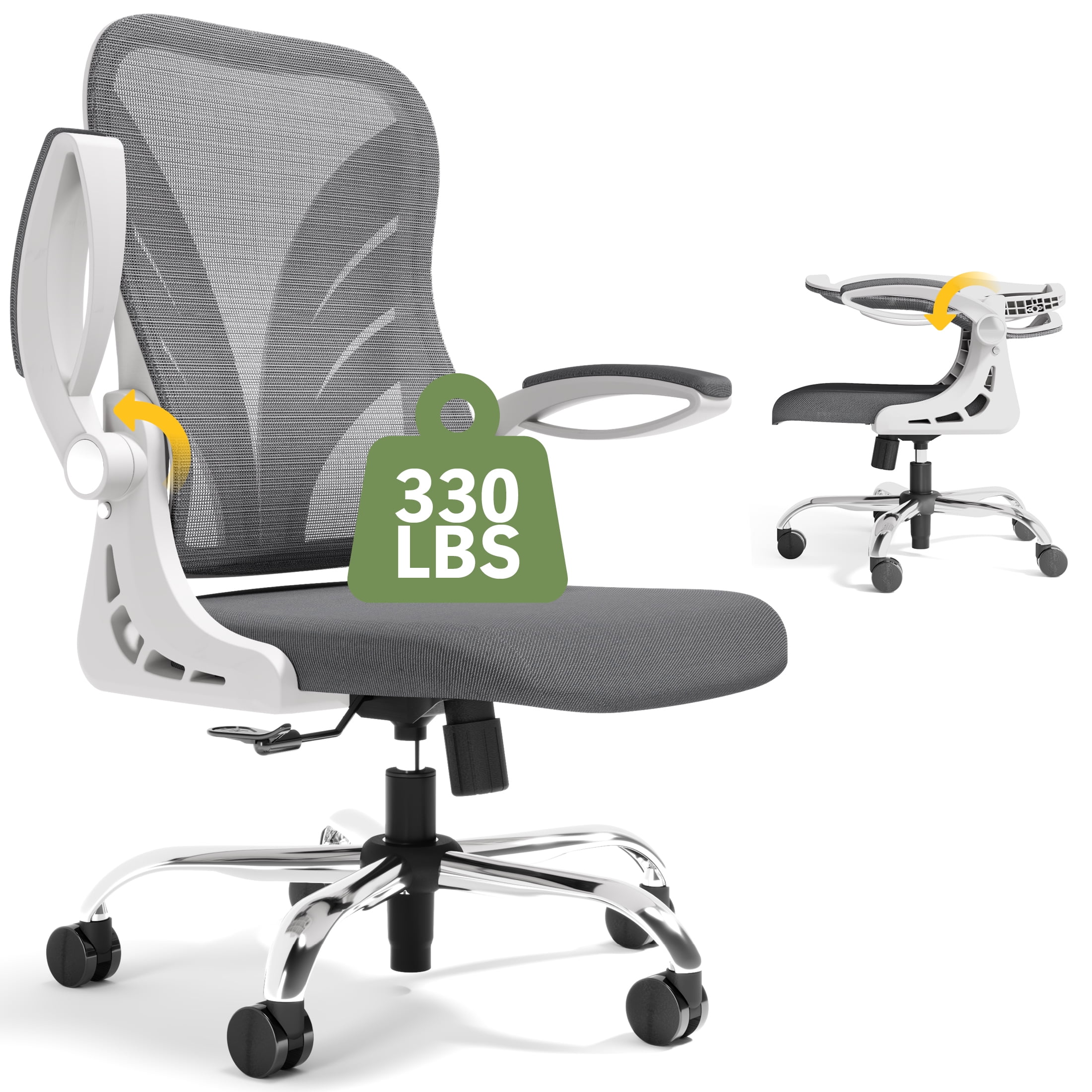 HOLLUDLE Ergonomic Office Chair, Foldable Task Chair, Saving Space Home ...